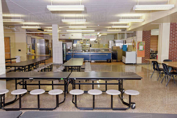 Empty school cafeteria - Stock Photo - Dissolve