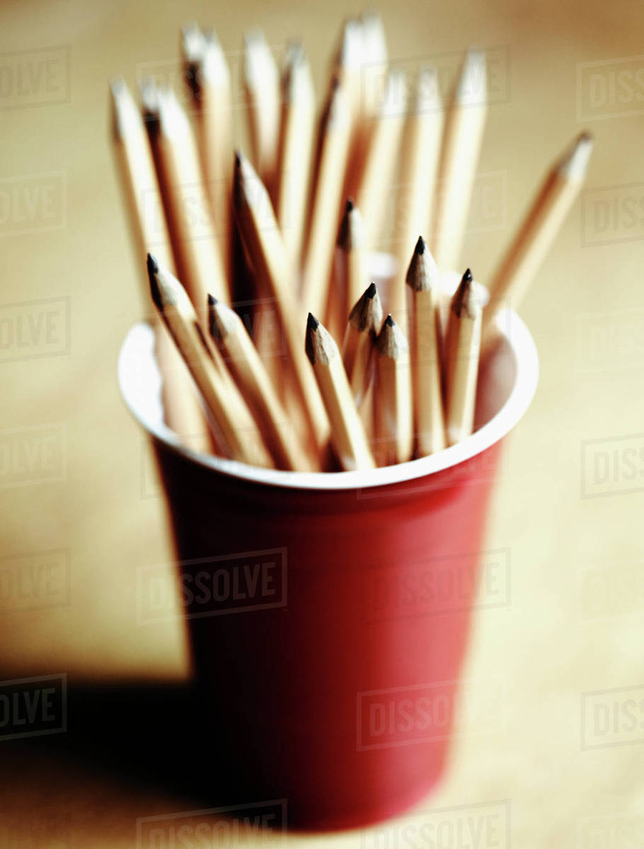 Pencils in a Red Cup - Royalty-free Stock Photo | Dissolve
