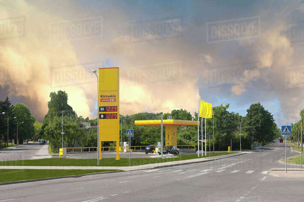 Roadside Gas Station - Royalty-free Stock Photo | Dissolve