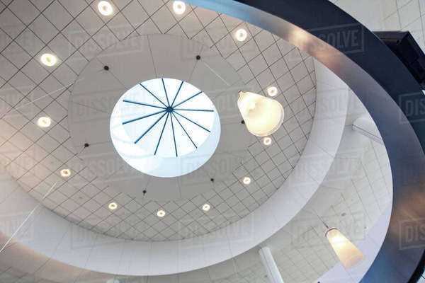 Recessed lights and skylight in domed ceiling - Stock Photo - Dissolve