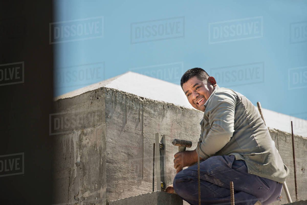 Hispanic construction worker at construction site - Royalty-free Stock ...