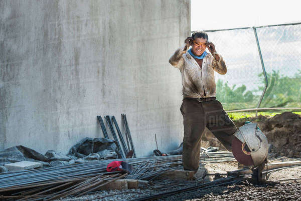 Hispanic construction worker at construction site - Royalty-free Stock ...