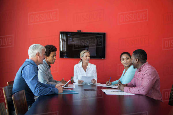 Business people talking in conference room meeting - Royalty-free Stock ...