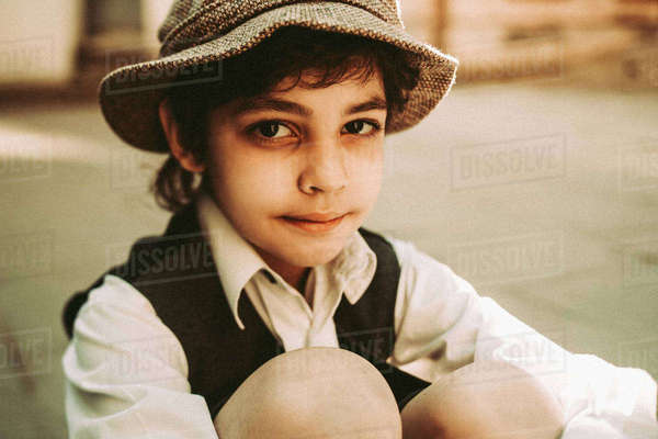 Old-fashioned Caucasian boy with black eye - Royalty-free Stock Photo ...