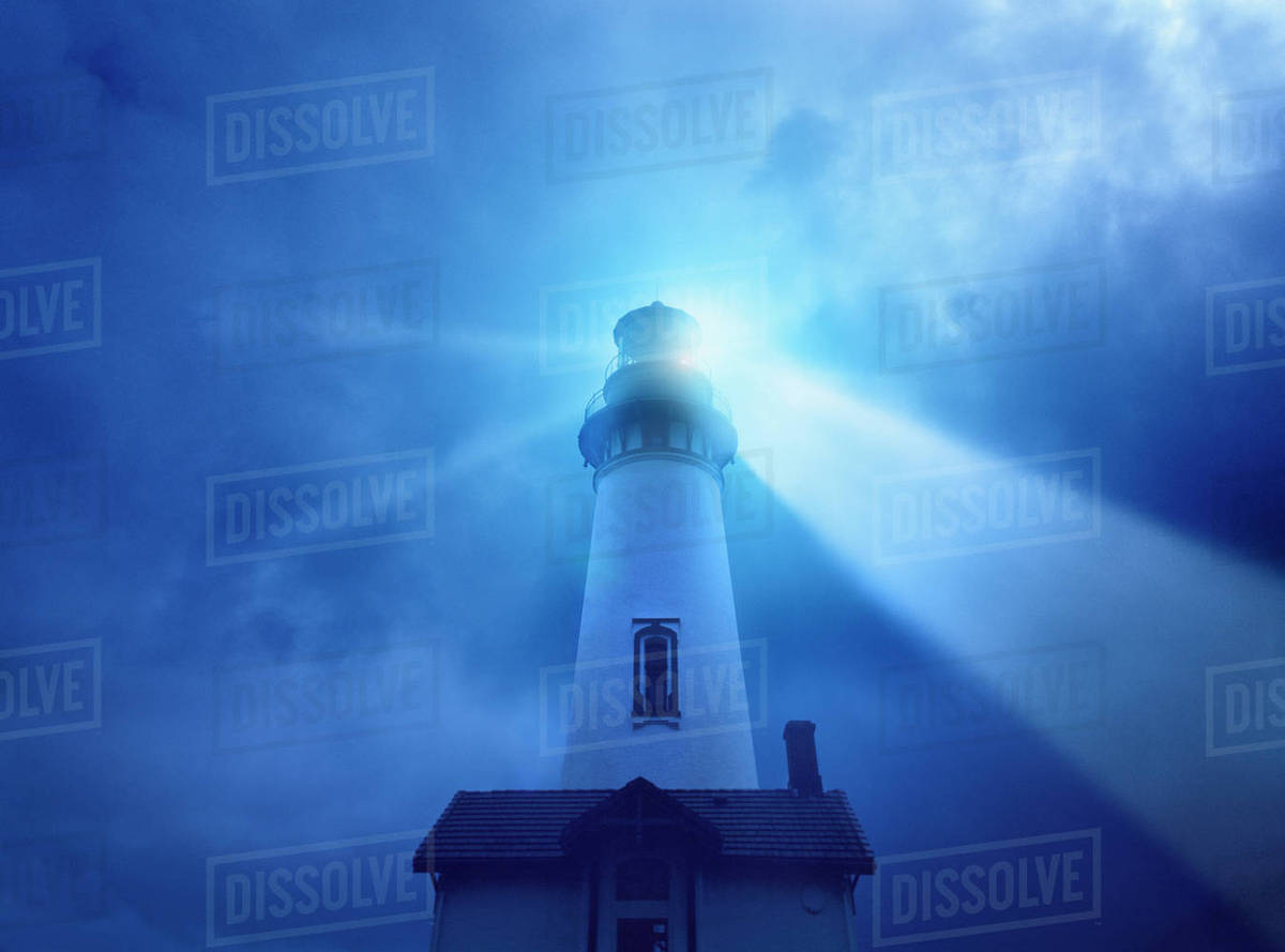 Light beaming from lighthouse - Royalty-free Stock Photo | Dissolve