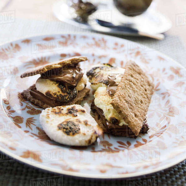Smores on plate - Stock Photo - Dissolve