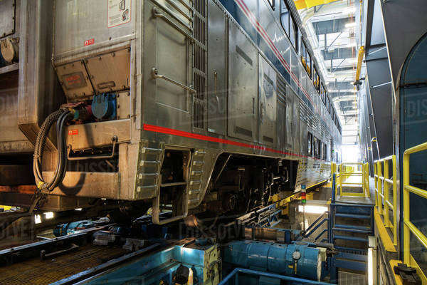 Train parked in maintenance facility - Royalty-free Stock Photo | Dissolve