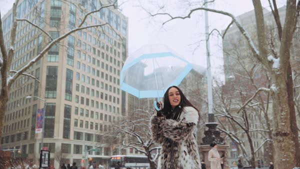 Thai transgender woman enjoying snow, New York City, United States - HD ...