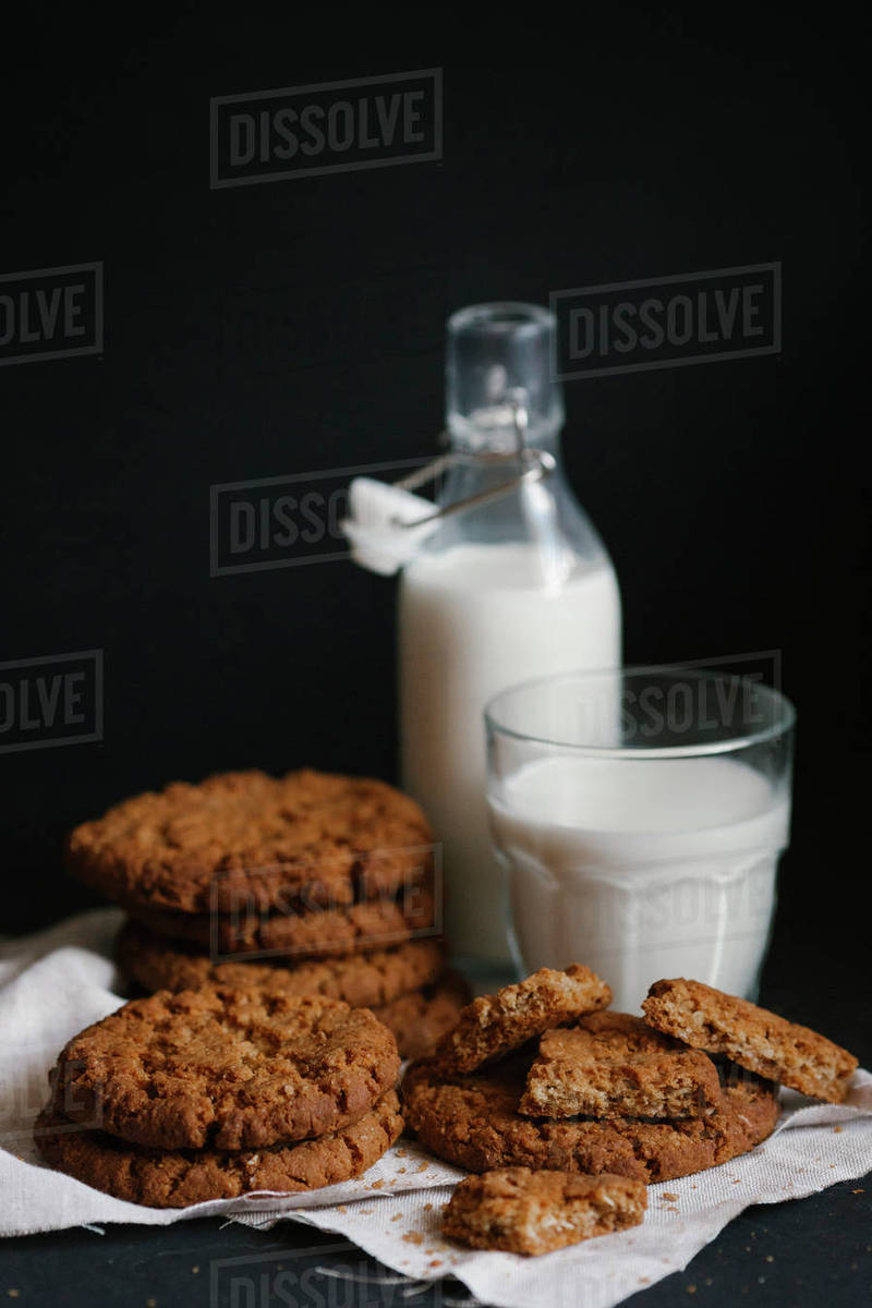 Milk and cookies - Royalty-free Stock Photo | Dissolve