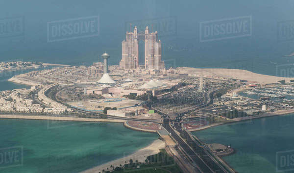 Aerial view of waterfront cityscape - Stock Photo - Dissolve