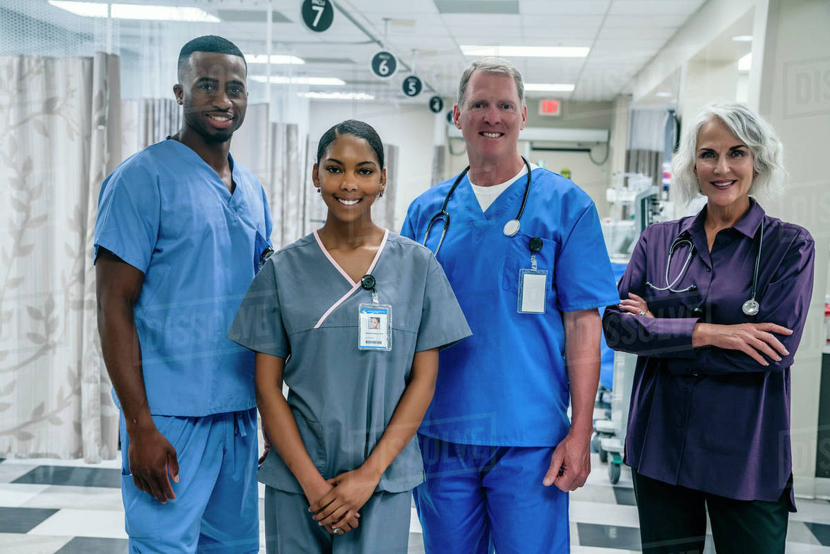 Portrait of medical team in hospital - Royalty-free Stock Photo | Dissolve
