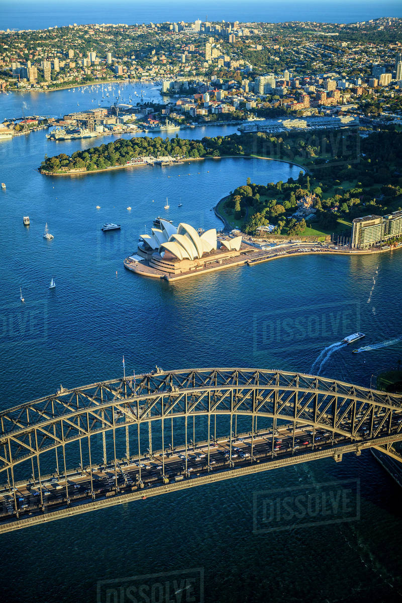 Aerial view of Sydney cityscape, Sydney, New South Wales, Australia ...