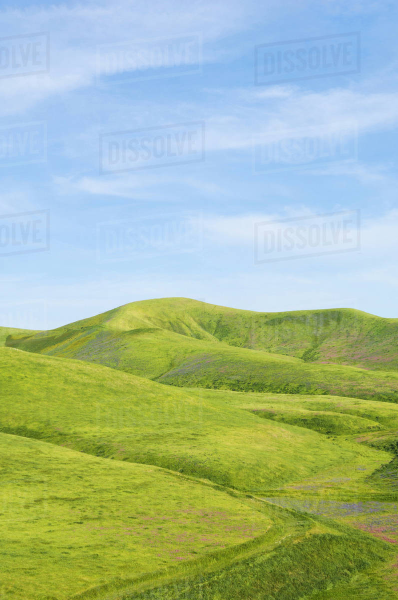 Hills and blue sky in rolling landscape - Royalty-free Stock Photo ...