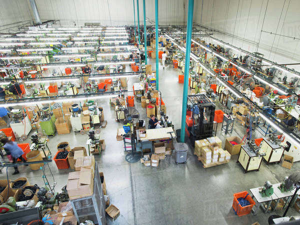 Overhead view of textile factory - Royalty-free Stock Photo | Dissolve
