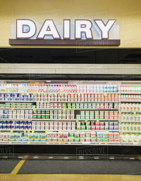 Dairy section of grocery store - Royalty-free Stock Photo | Dissolve