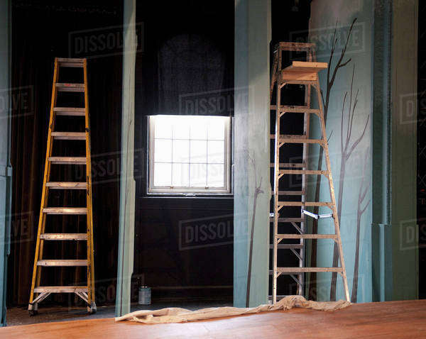 Ladders Offstage in a Theatre - Royalty-free Stock Photo | Dissolve