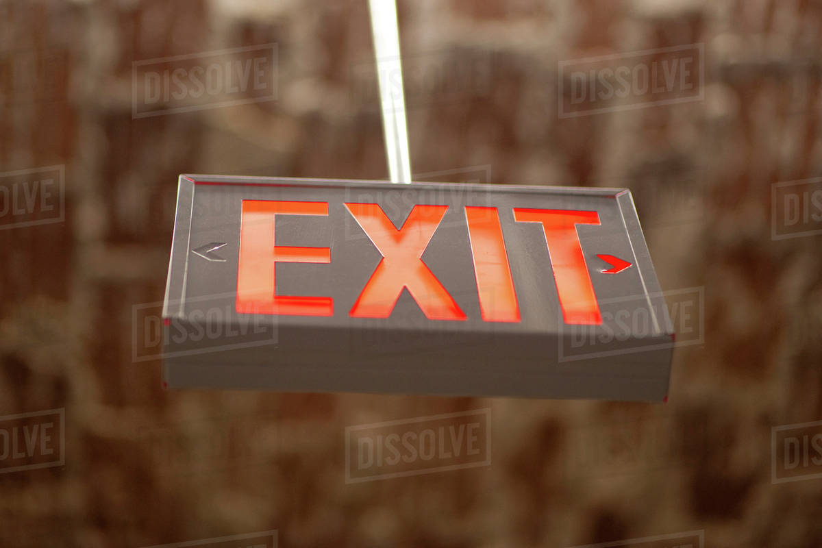 Hanging Exit Sign - Royalty-free Stock Photo | Dissolve