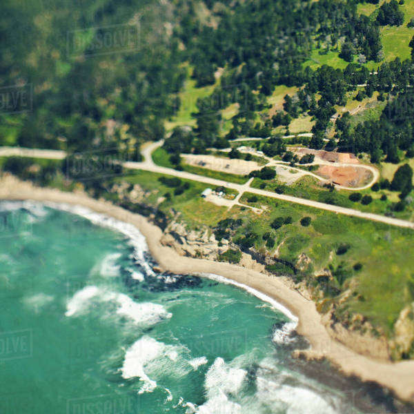 Aerial View of a Coastal Road - Royalty-free Stock Photo | Dissolve