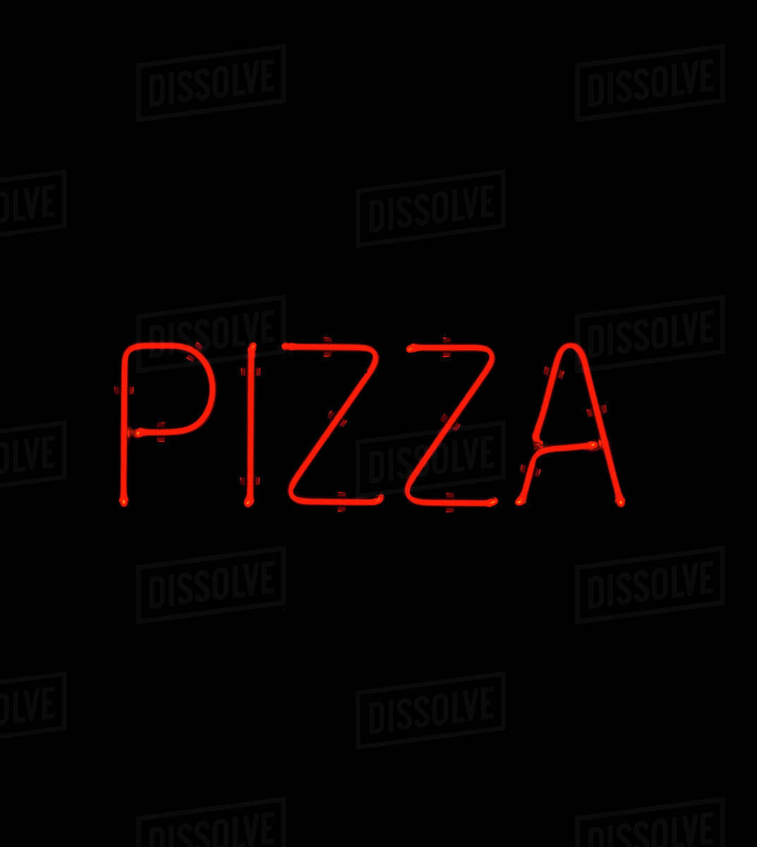 Red Neon Pizza Sign - Stock Photo - Dissolve