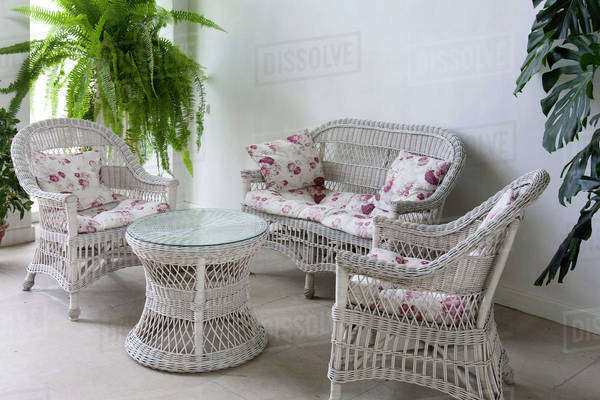White Wicker Furniture - Royalty-free Stock Photo | Dissolve