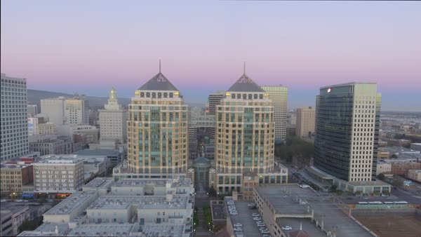 Drone shot of Ronald V. Dellums Federal Building in Oakland - Stock ...