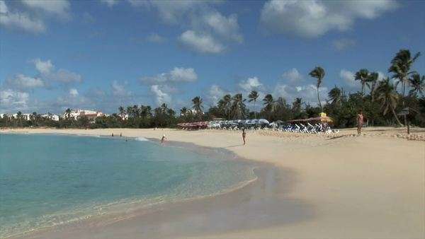 Mullet Beach Swimmers, extreme wide shot, zoom - Stock Video Footage ...