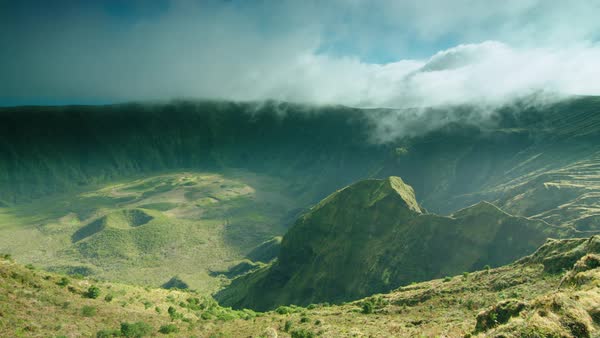 Caldeira volcano, Faial, the Azores - Stock Video Footage - Dissolve