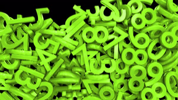 Numbers digits numerals fill screen transition wipe drop falling ...