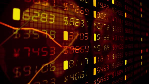 Financial diagrams tickers numbers business data money stock market ...