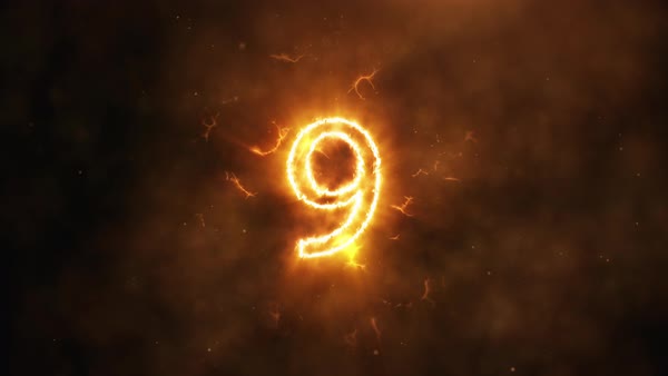 Realistic Fire Countdown - Stock Video Footage - Dissolve