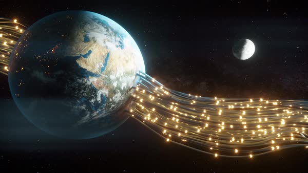 Wires passing through the planet earth and giving it energy. The pulses ...