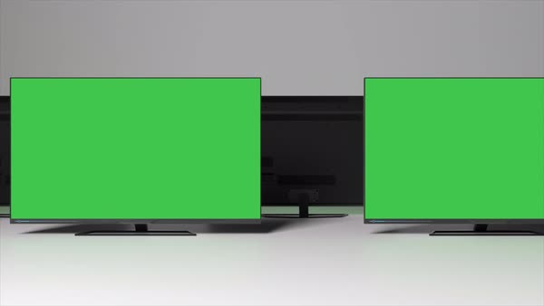 TV screens with chromekey. Infinite scroll right. Green background ...