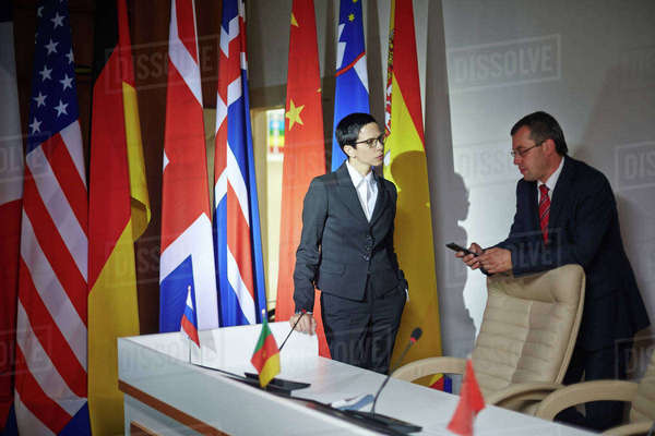 Two serious politicians discussing strategy of further work - Royalty ...