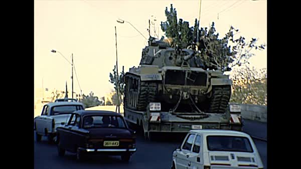 JERUSALEM, ISRAEL - CIRCA 1979: Israeli tank in Jerusalem streets ...