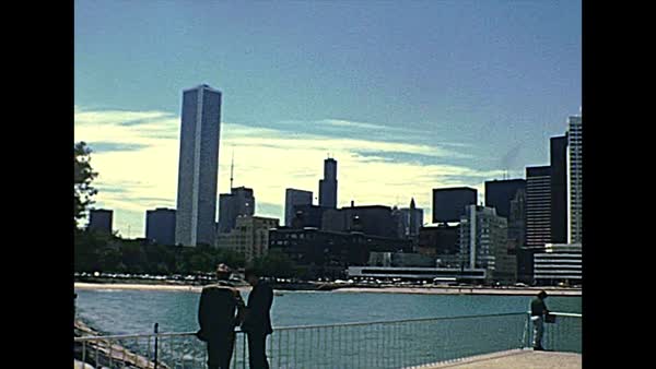 Chicago, Lake Michigan,Illinois, United States - Circa 1977:waterfront ...