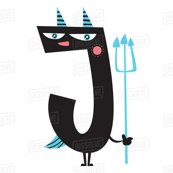 Monster illustration of alphabet J against white background - Royalty ...