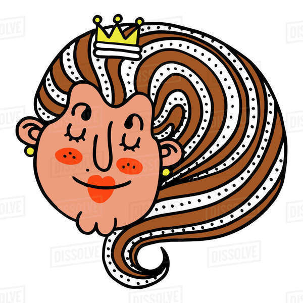 Cartoon illustration of queen against white background - Stock Photo ...