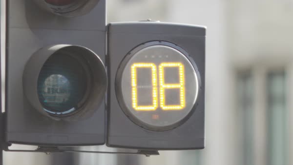 Traffic crossing signal countdown - Stock Video Footage - Dissolve