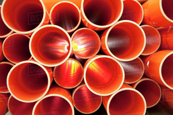 PVC pipes stacked in a construction site - Royalty-free Stock Photo ...