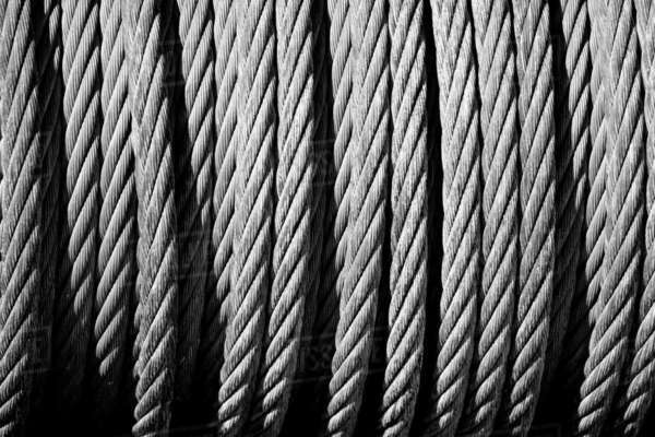 Steel cable wrapped on a drum, Dangling Rope Marina, Lake Powell, Utah ...