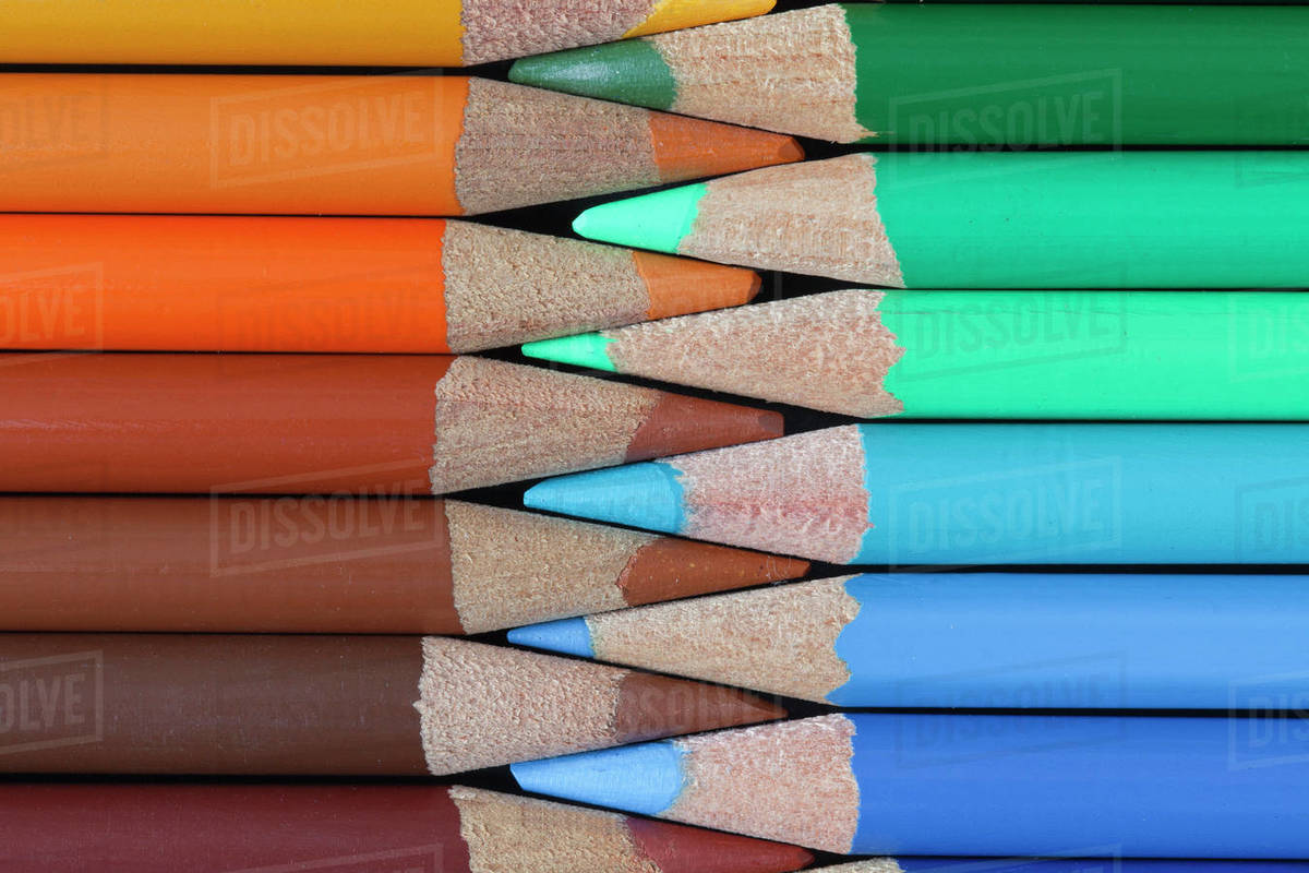 Close-up of colored pencils - Royalty-free Stock Photo | Dissolve