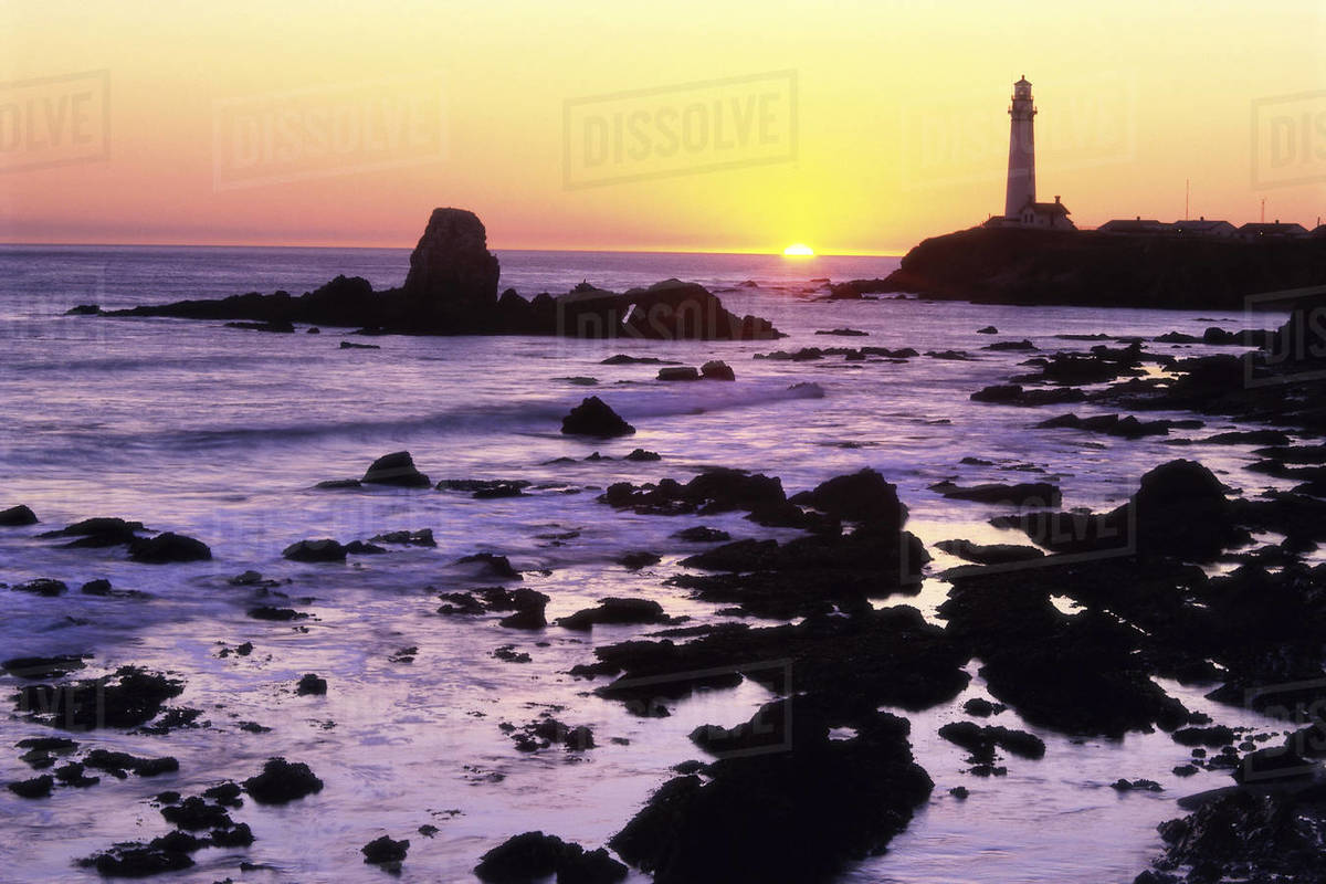 Sunset at Pigeon Point Lighthouse, Pigeon Point Light Station State ...
