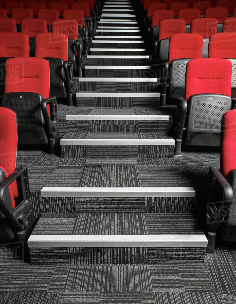 Flight of steps between rows of seats in theatre - Royalty-free Stock ...