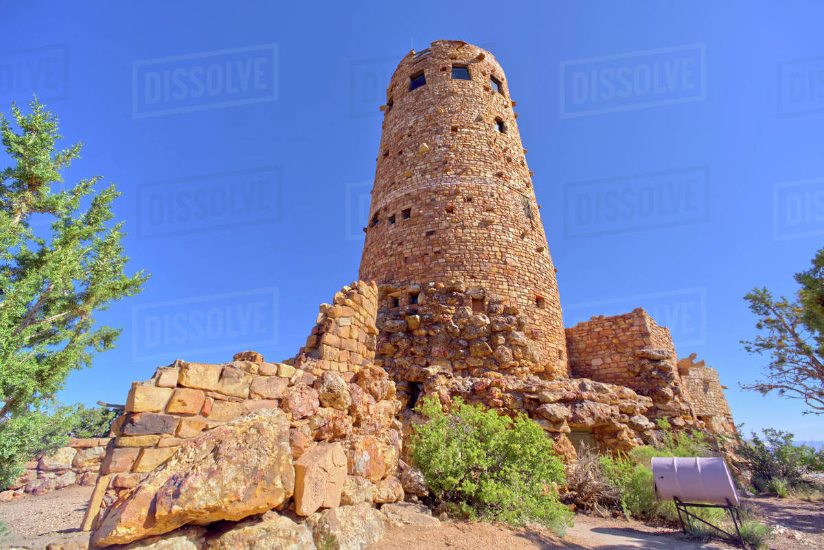 Closeup of the historic Watch Tower at Desert View Point on Grand ...