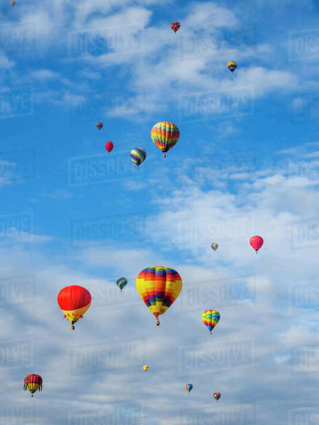 Balloons against clouds and sky, Mass Ascension, Albuquerque ...