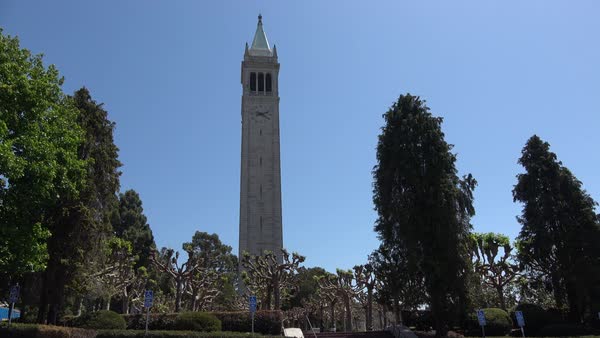 Campus of UC Berkeley and Sather Tower, aka the Campanile, in Berkeley ...