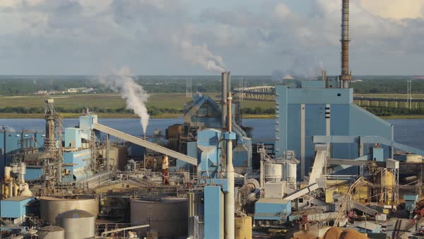 Paper mill and landscape in Charleston South Carolina - Stock Video ...