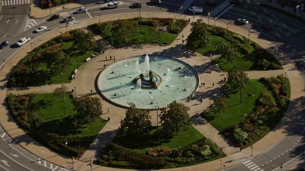 Philadelphia Pennsylvania Aerial - Logan Square birdseye detail ...