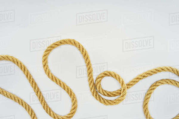 Elevated view of nautical rope isolated on white - Royalty-free Stock ...