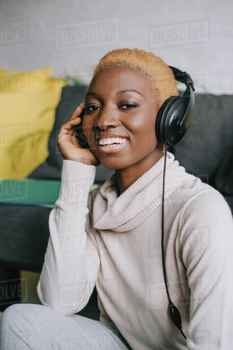 Black Woman Listening To Music